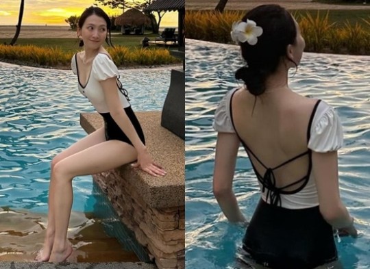 수영복 입은 강지영, ‘섹시백’ 드러낸 카라 막내의 반란 | bnt뉴스